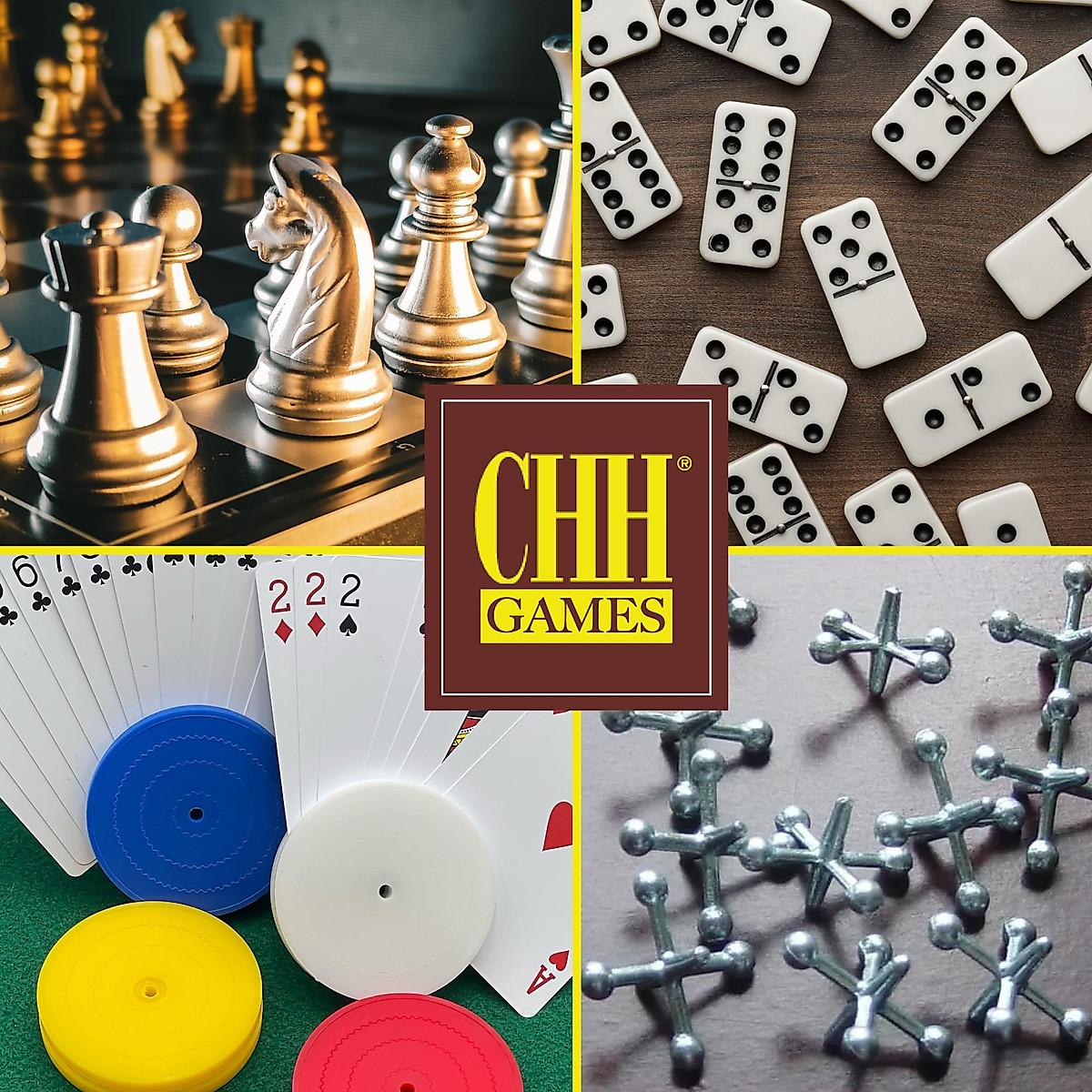 4 Piece Round Card Holders in Red, White, Yellow & Blue, Multi