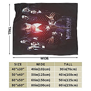 Wednesday Movie Ultra-Soft Micro Fleece Blanket 3D Fashion Print All Season Couch Sofa Warm Bed Throw Blanket Perfect for Kids Adults Family Birthday Gift 40"X30"