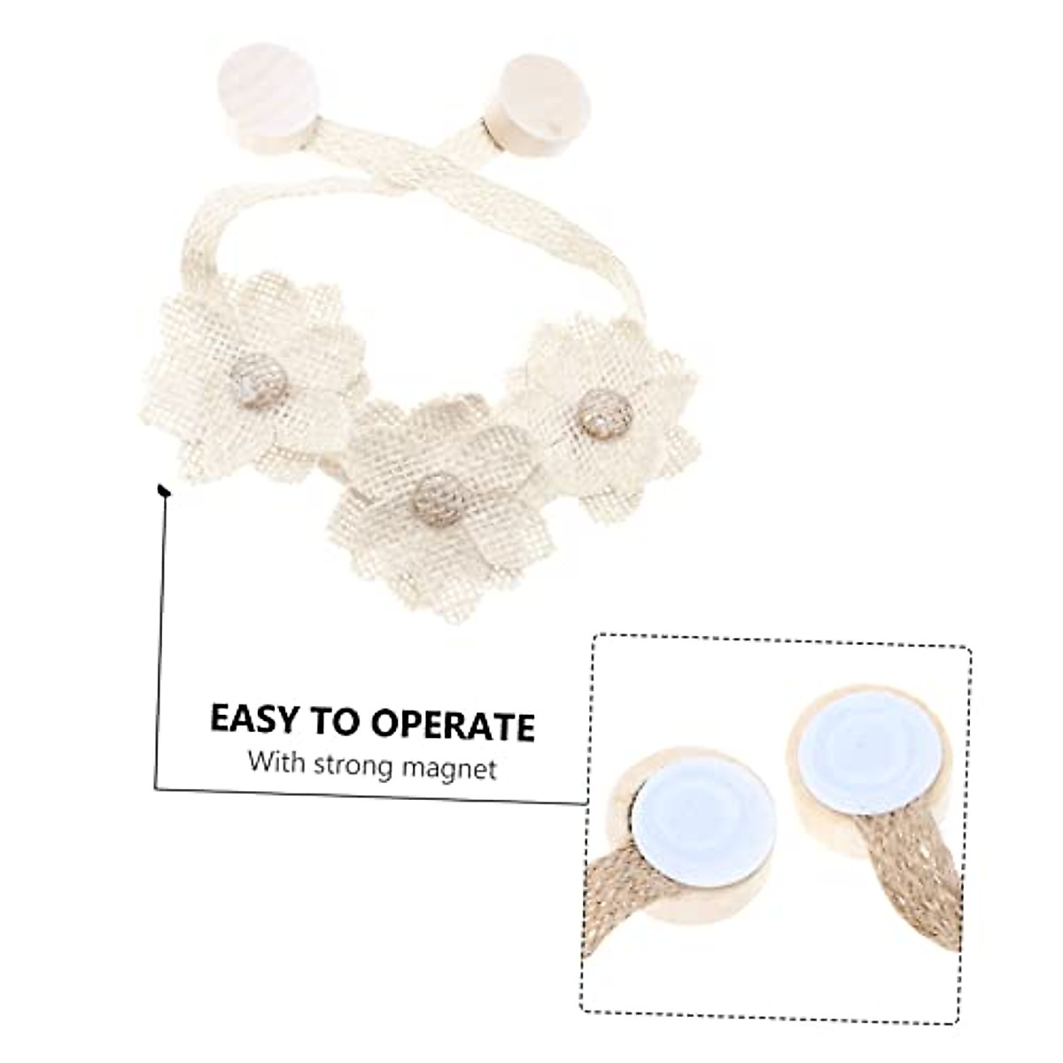 Uonlytech Flower Magnet Buckle Decked Accessories Elegant Flower Curtain Tieback Tie Backs Curtains Curtain Fixator Curtain Tiebacks for Draperies Magnetic Tiebacks Holdbacks Fashion Tie