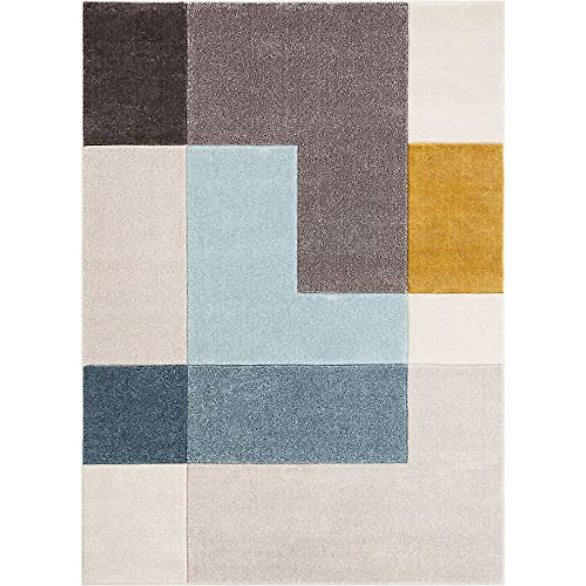 Well Woven Ruby Constance Multi Mid-Century Modern Geometric Boxes 5'3" x 7'3" Area Rug, 5 ft 3 in x 7 ft 3