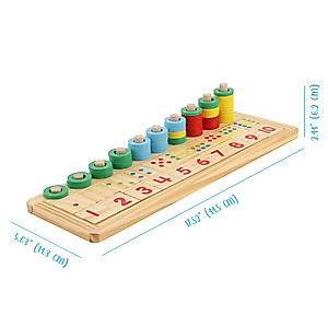 Boxiki kids Wooden Number Blocks. Educational Toy to Boost Kids Intelligence - Montessori, Kindergarten & Preschool Top Choice for Age 3+ Years