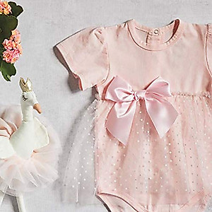 Stephan Baby Snap Dress-Style Baby Dress, Tulle-Skirted, Blush Pink, Fits 6-12 Months