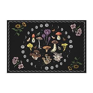Osimiccp Mushroom Rug - Large 5x7 Moon Rug for Bedroom or Living Room, Modern Moon Phase Design - Decorate with This Bohemian Non-Slip Soft Carpet Area Rug