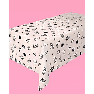 xo, Fetti Western Tablecloth | 9' x 4.5' | Rodeo Bachelorette Tablescape, Ranch Birthday Party Decoration, Cowgirl Table Decor, Cowboy Kids Party Supplies