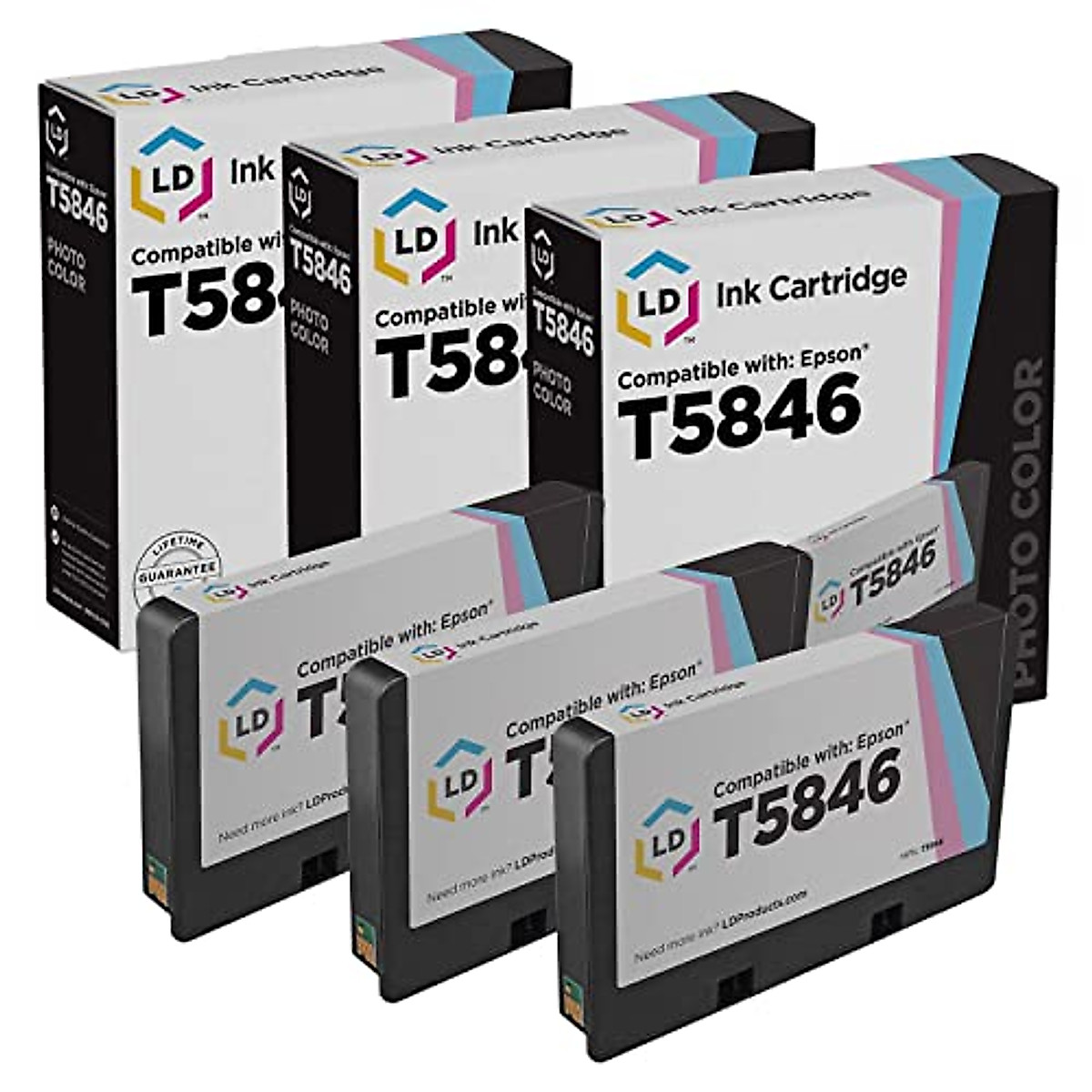 LD Remanufactured Ink Cartridge Replacement for Epson T5846 (Photo Color, 3-Pack)