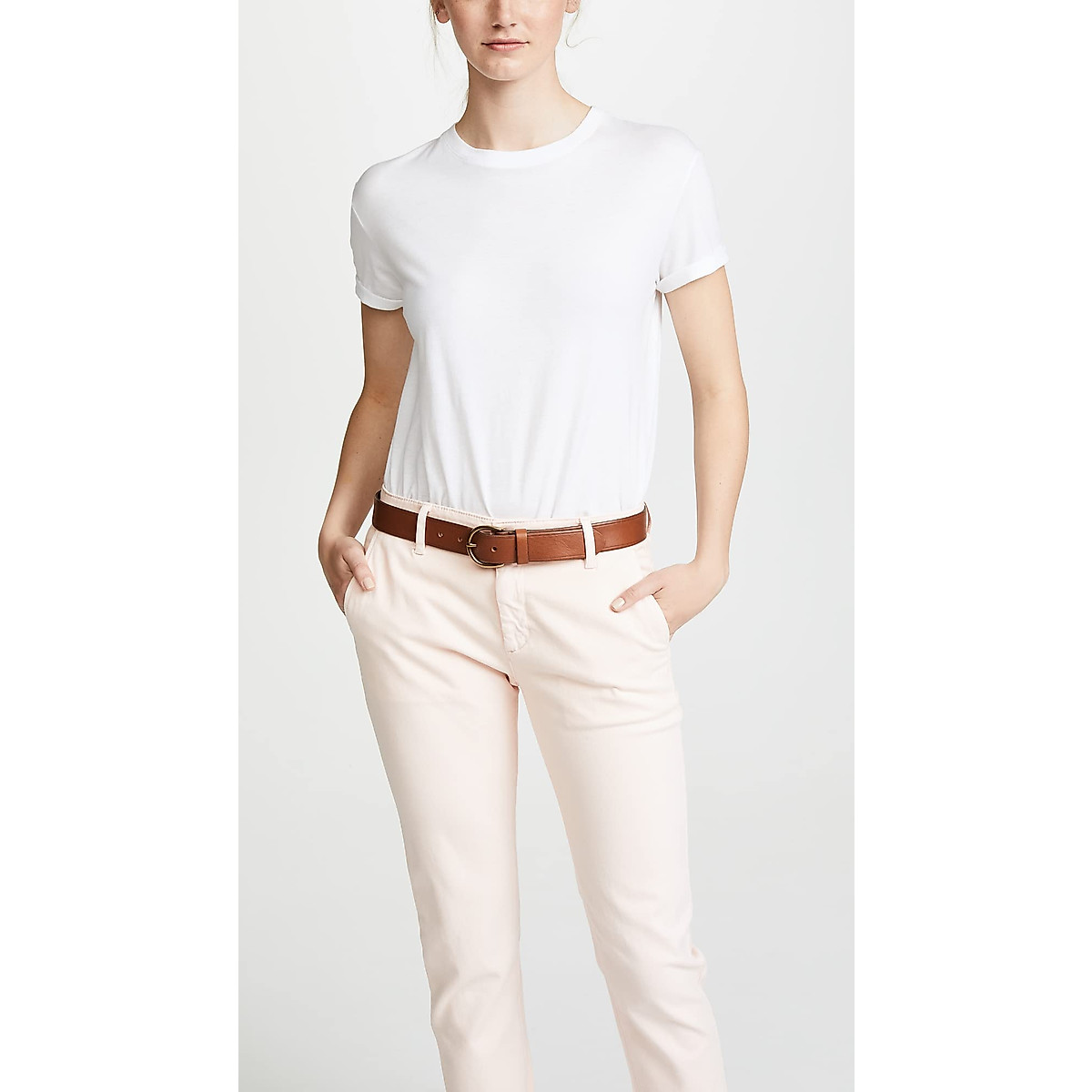 Madewell Women's Medium Perfect Leather Belt, Pecan, Brown, S