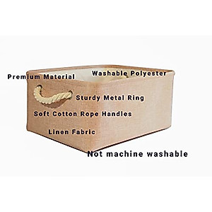 HARMOSO Fabric Storage Basket Pink Cloth bins Collapsible Storage Cubes Closet Organizer Bins Rectangle Basket with Handles Organizing Cute Cube Bins for Bedroom Playroom (Pink 14×10.6×6.6-3Pack )