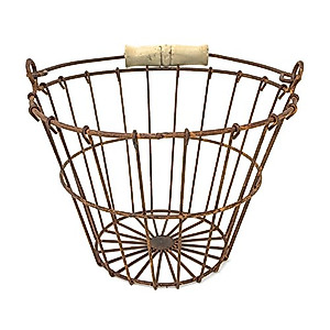 Hearthside Collection Rusty Metal Wire Egg Basket (1)