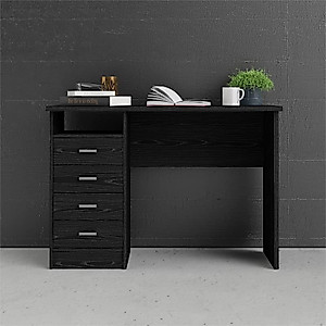 Tvilum Desk with 4 Drawers, Black Woodgrain