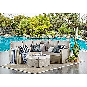 Canaan All-Weather Wicker Outdoor 26" Square Ottoman with Cushion