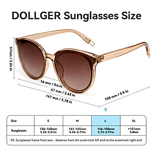 Polarized Oversized Sunglasses for Women Men Trendy Cateye Brown Sun Glasses Retro Large Frame Shades Transparent Brown and black