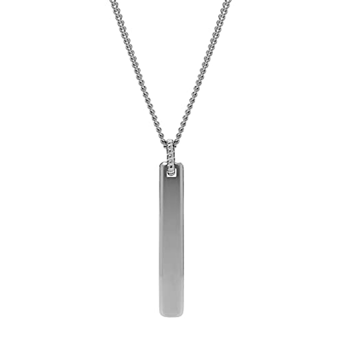 Fossil Men's Men's Stainless Steel Necklace, Color: Silver (Model: JF03988040)