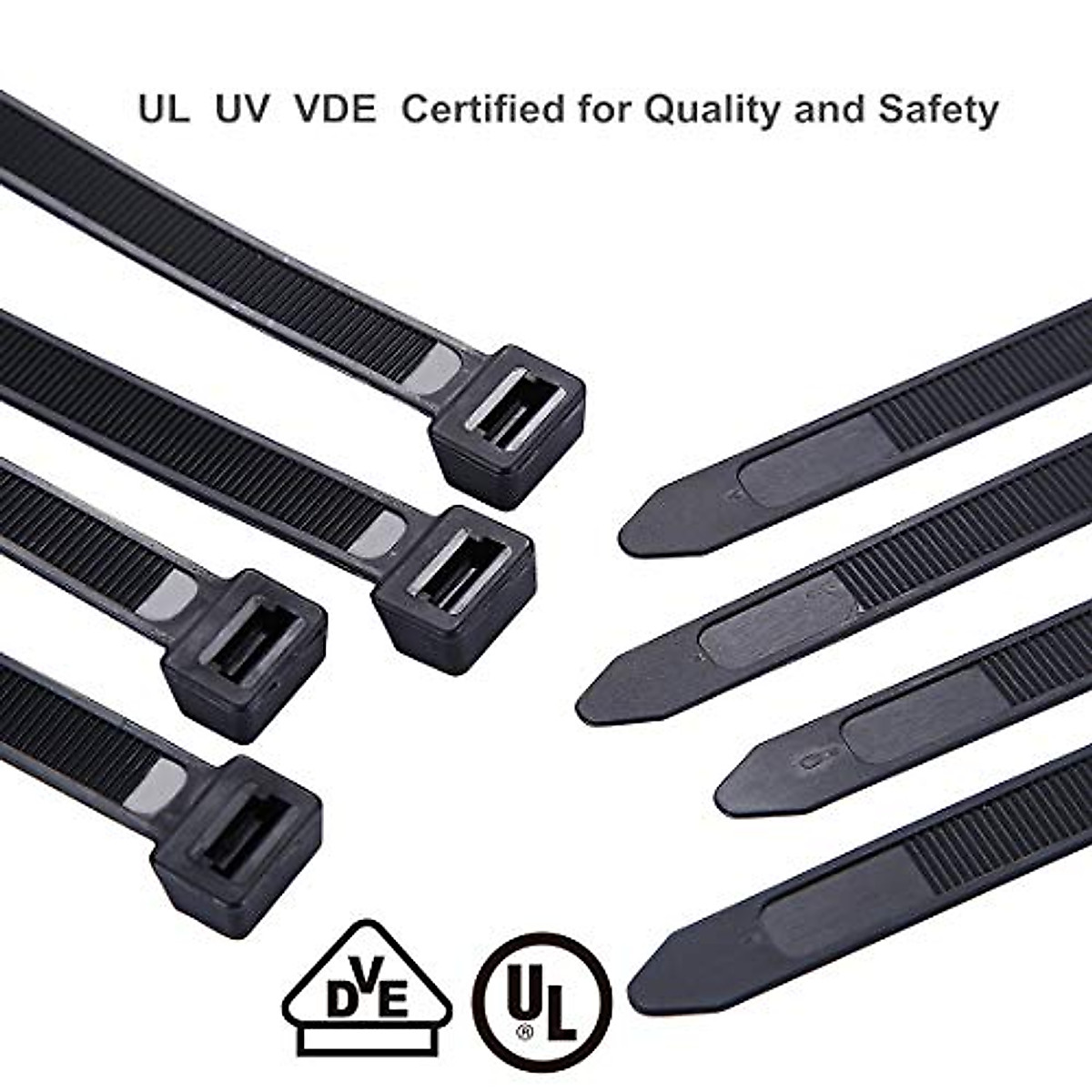 60 Piece Multi-Purpose Ultra Heavy Duty UV Cable Ties,11.8 Inch Width 0.51 Inch, 250 lbs Tensile Strength,Black