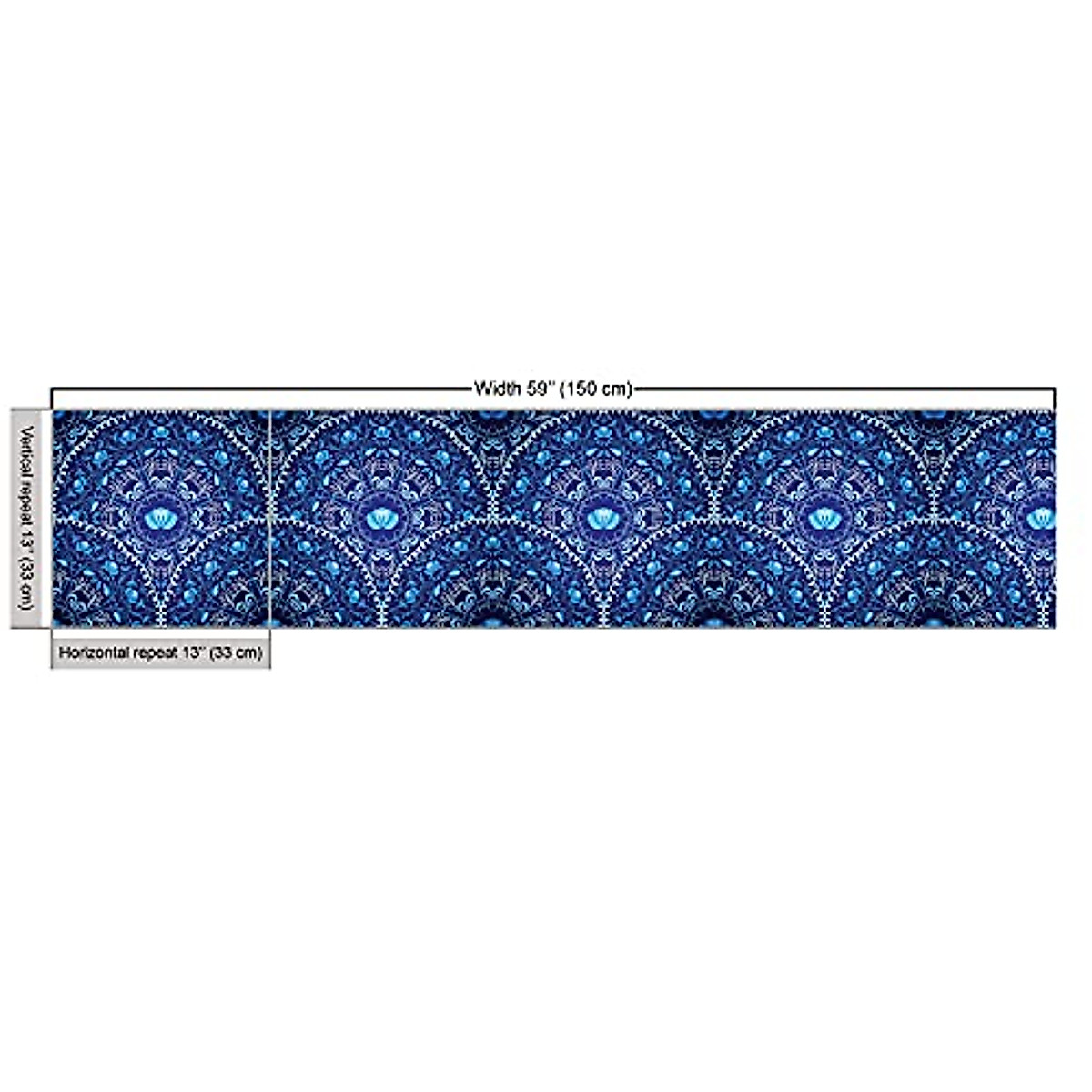 Ambesonne Navy Blue Fabric by The Yard Circular and Floral Alike Oriental Style Patterned Design Artwork Printed Decorative Water Resistant Material for Upholstery and Home Accents 1 Yard Blue Navy