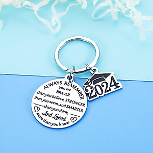 Senior Year 2024 Graduation Gifts for High School Senior Inspirational Graduation Gifts for Him Graduation Gifts for Her College Student Keychain Gifts for Children Son Daughter Grandson Granddaughter