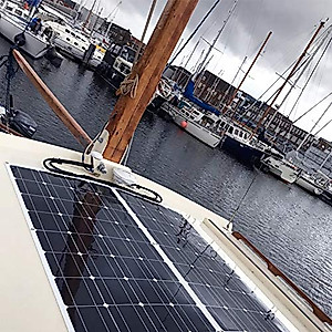 XINPUGUANG Flexible Solar Panel 100w 12V Monocrystalline Solar Charger Off Grid for 12V Battery RV Trailer Van Caravan Boat Home (100W)