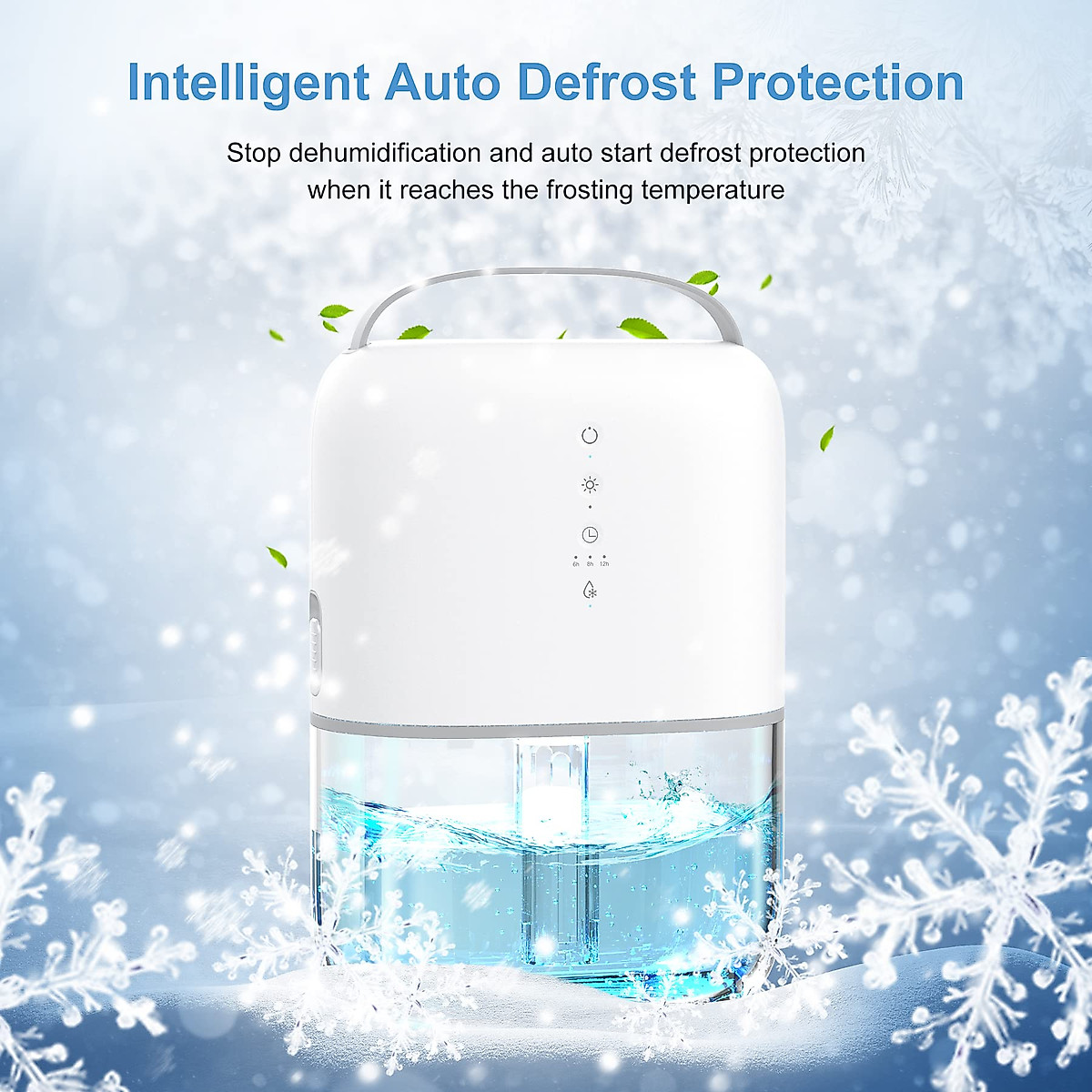 Dehumidifiers, Small Dehumidifiers for Home 320 Sq.Ft with Timer, LED Light 50oz(1500ml) Auto Defrost Portable Dehumidifiers for RV Bedroom Bathroom Closet Kitchen Office, Ultra Quiet