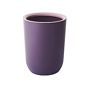 Krimo Plastic Small Trash Can Wastebasket, Garbage Container Basket for Bathrooms, Laundry Room, Kitchens, Offices, Kids Rooms, Dorms(Purple)