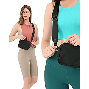 ODODOS Crossbody Bag with Adjustable Strap Small Shoulder Pouch for Workout Running Travelling Hiking, Black