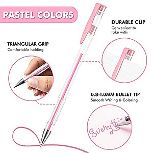 Shuttle Art Pastel Gel Pens, 24 Pastel Milky Colors Gel Pen for Black Paper, Adults Coloring Books Drawing Doodling Crafts Scrapbooking Journaling