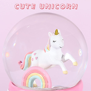 Musical Snow Globe for Kids, Unicorn Snow Globes for Girls, 2021 Snowglobes for Women with Glitter, 100MM Water Globe Collectibles, Birthday Gift for Adults