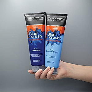 John Frieda Blue Crush Conditioner for Brunettes, Moisturization for Color Treated and Natural Brunette Hair, 8.3 oz (Pack of 2)
