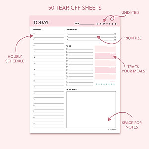 Daily Planner Notepad 8.5x11, To Do List Notepad, Undated Work Planner Notebook, To-Do Checklist Notepad, Daily To Do List Planner Notepads, Organizer Planner