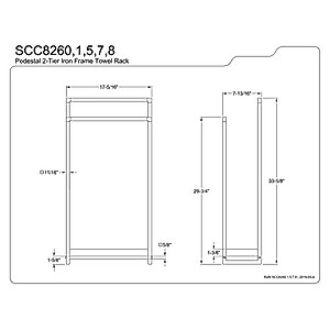 Kingston Brass SCC8265 Pedestal 2-Tier Steel Construction Towel-Rack with Wooden Case, Oil Rubbed Bronze