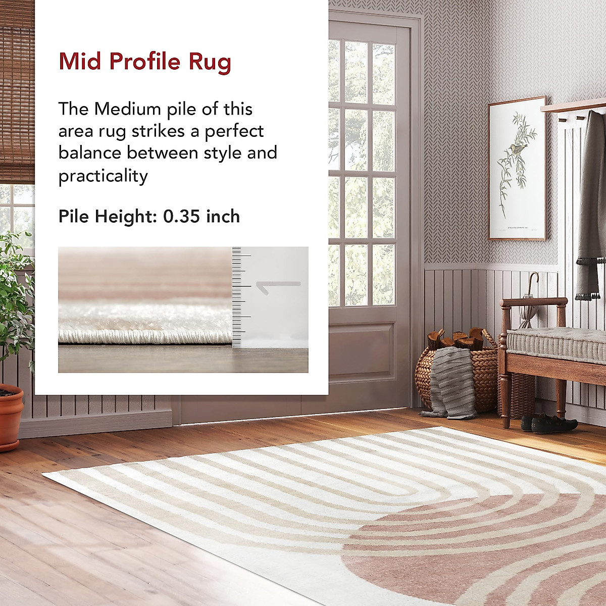 nuLOOM Shandra Abstract 3x5 Accent Rug for Living Room Bedroom Dining Room Entryway Kitchen, Blush/Ivory