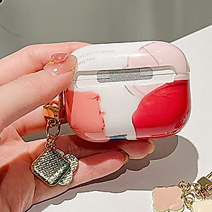 Compatible with airpods pro case Cover for Women with Keychain Fun for airpods case pro Cute red for Girls