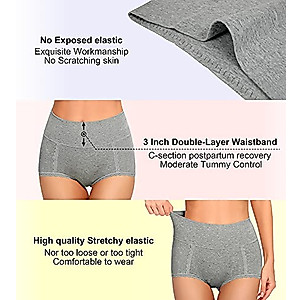 MISSWHO Womens Underwear Cotton High Waisted Panties Soft Tummy Control Calzones De Mujer Briefs For Ladies My Orders Placed By Me Your Recent Delivered (Multipack,Large)