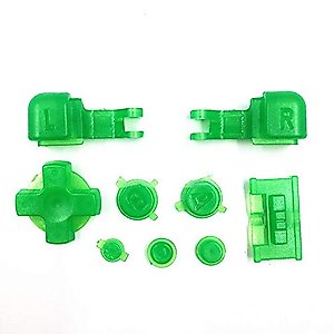 Plastic A B Select Start L R Buttons D Pad for Gameboy Advance SP GBA SP Full Button Set Transparent Green