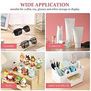 Cabilock Display Risers Acrylic Wallet Holder Stand Handbag Purse Display Shelf Jewelry Cosmetic Racks Organizer (4 Tier)