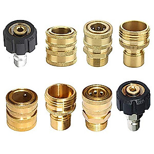 8pcs Pressure Washer Adapter Kit,Garden Hose Quick Connect Fittings,M22 Swivel to 3/8'' Quick Connect, 3/4" to Quick Release