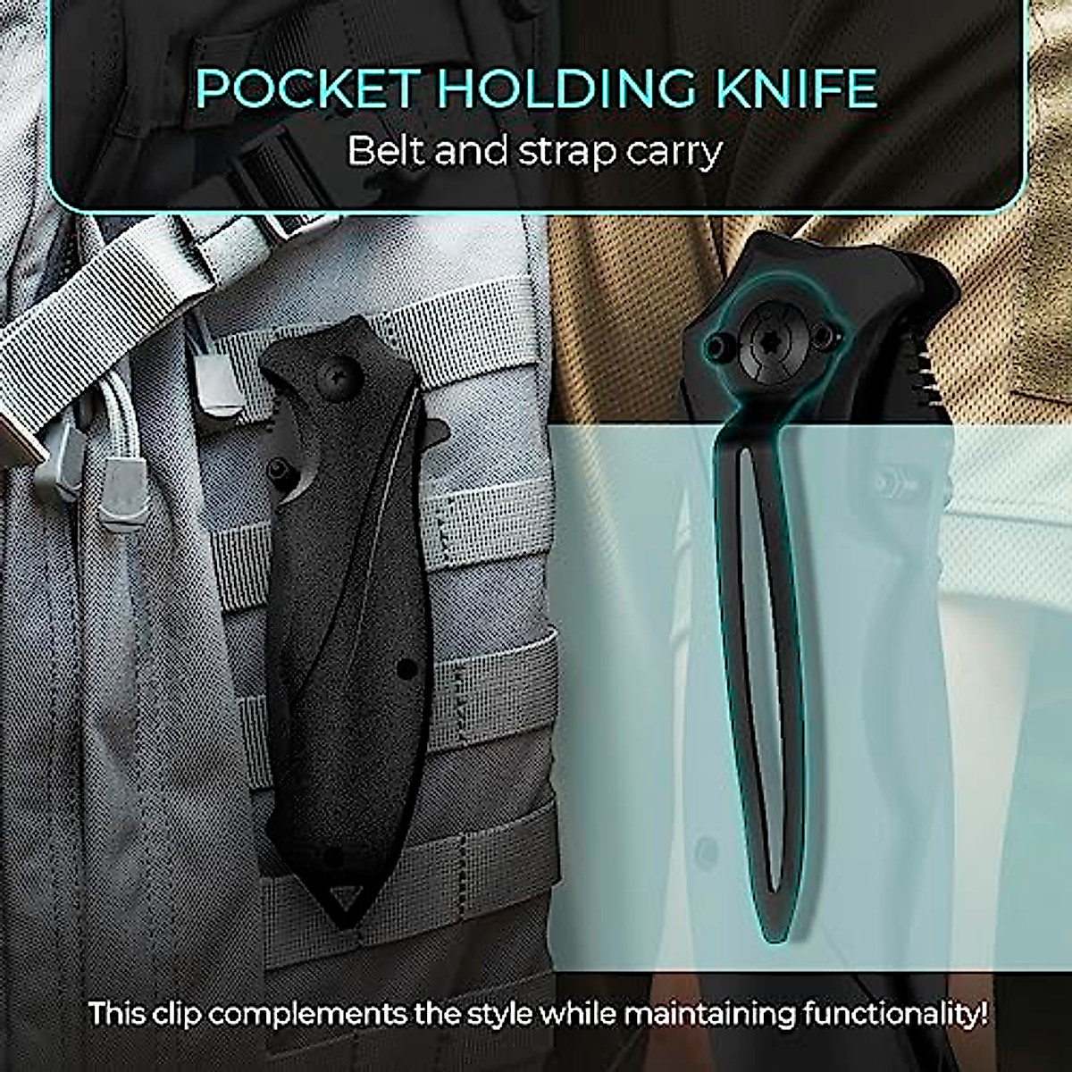 Tactical Knife for Men - Black Pocket Knife - Best Spring Assisted Knife with Glass Breaker and Pocket Clip - Cool Folding Knives for Military Work Self Defense Camping - Birthday Gifts for Dad 6495 B