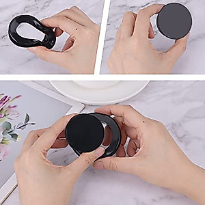 SAVITA 4 Sets 2 Inch Patio Table Umbrella Hole Ring and Cap, Standard Size Silicone Umbrella Hole Plug and Cap for Glass Patio Garden Beach Table (Black)