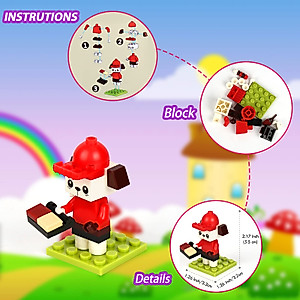 OFFKITSLY 12PCS Cartoon Animals Building Blocks Party Favors for Kids Goodie Bag Fillers Stocking Stuffers Prizes Birthday Gifts, STEM Building Toys Set for Boys Girls