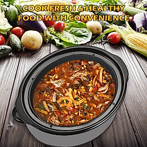 FROVEN 6 Quart Silicone Crockpot Liners. Thickened, Weighted and Sturdy Reusable Slow Cooker Liners Oval Compatible with most 6 QT Crock Pot Liners Slow Cooker Accessories. Leakproof, Dishwasher Safe