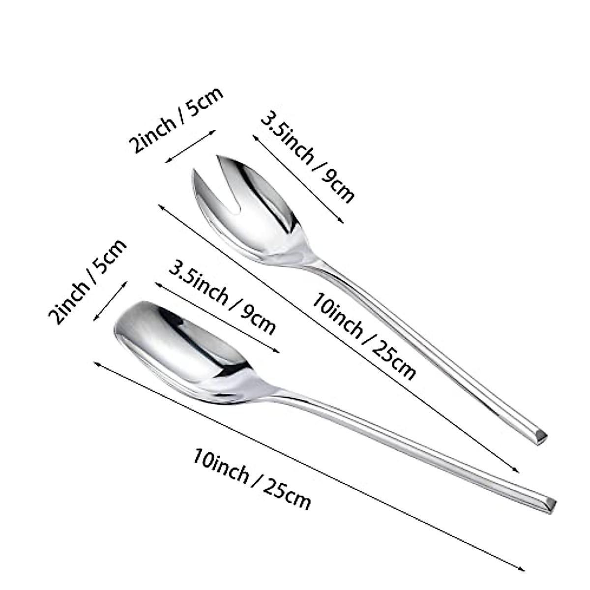 IMEEA Salad Servers 18/10 Stainless Steel Salad Serving Utensils Salad Spoon Fork 10-Inch