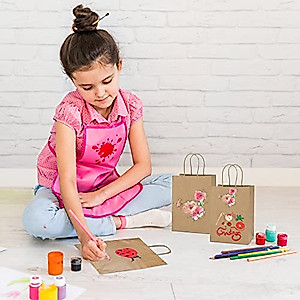 Kraft Brown Paper Gift Bags With Handles 5.75”x3.75”x8" Bulk Pack 100 Brown Small Gift Bags Kraft Bags For Gifts, Party, Shopping. Bulk Pack Great For Retail And Merchandise