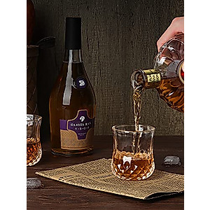 starstree Whiskey Glasses Set of 6, Double Old Fashioned Crystal, Curve Body Scotch Glass Bourbon Rock Glasses for Liquor Vodka Cocktail Rum Cognac, Unique Father's Day Gift for Men