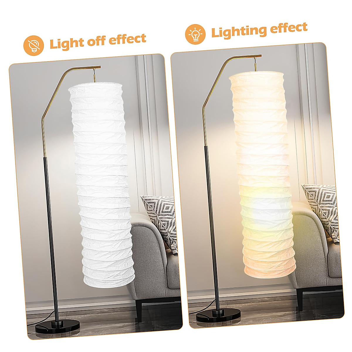 Beaupretty Paper Floor Lamp Shade: Diploma Floor Lamp Shade Japanese Style Rice Paper Lamp Protector Cover Replacement for Hotel Bedside Floor Lamp