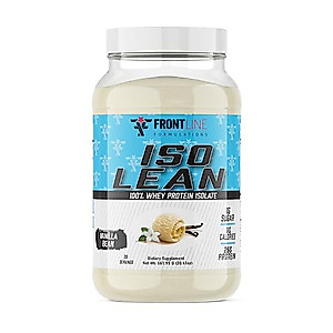 FRONTLINE FORMULATIONS Isolean, 100% Whey Protein Isolate, Fast Absorption, Iso Lean, Low Sugar, Maximize Recovery, 25 Grams Per Serving, Veteren Owned and Operated (28 Servings, Vanilla Bean)