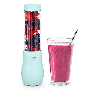 Dash Mighty Mini 10 oz Compact Personal Bottle Blender with Travel Lid, Aqua