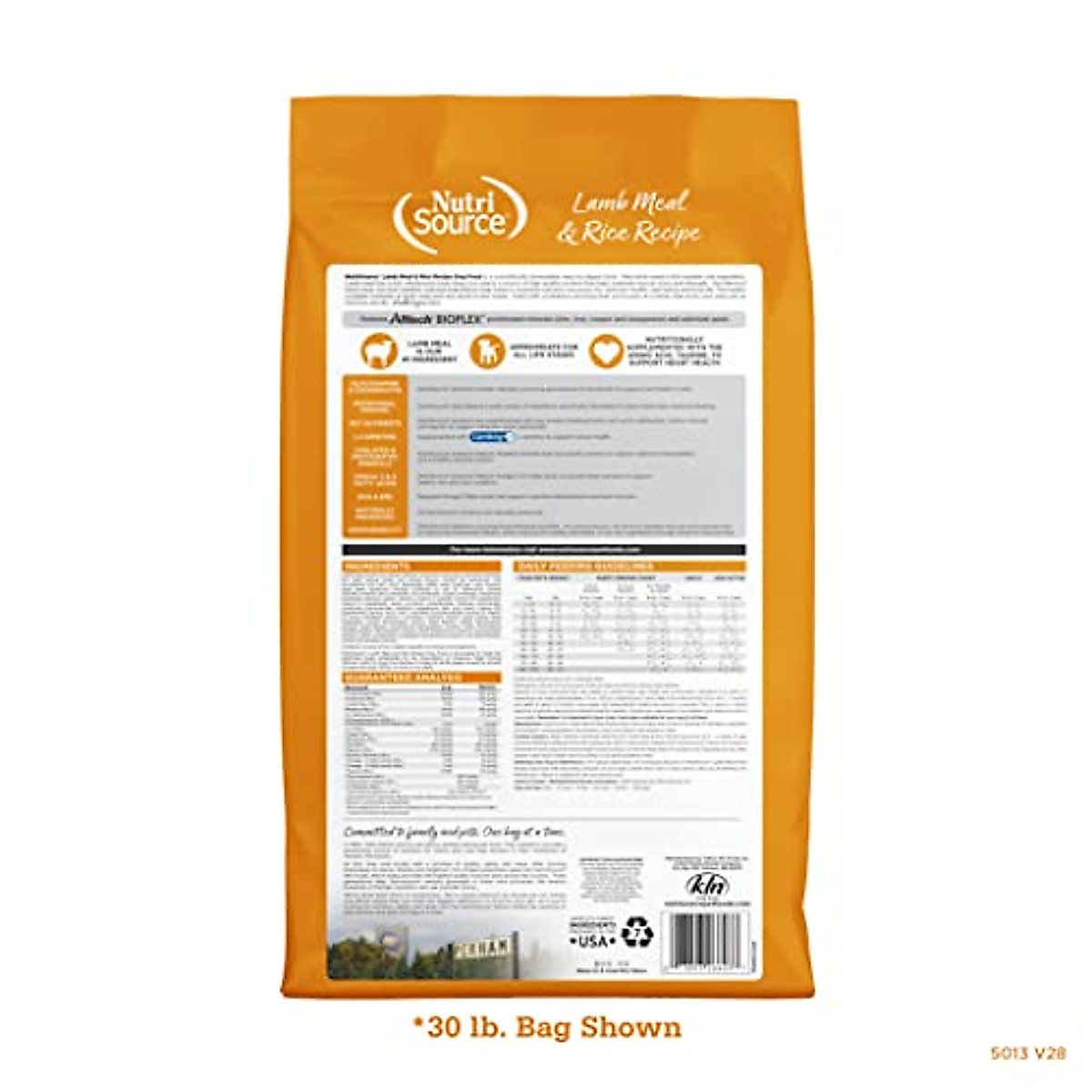 NutriSource Adult Dog Food, Made with Lamb Meal and Rice, with Wholesome Grains, 30LB, Dry Dog Food