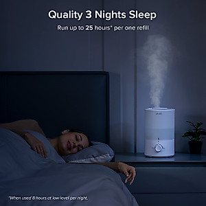 LEVOIT 4L Humidifiers for Bedroom Large Room & Essential Oil Diffuser, Blue & Humidifiers for Bedroom Large Room, 3L Cool Mist Top Fill Quiet Humidifier for Baby Nursery and Plants, 360° Nozzle, White