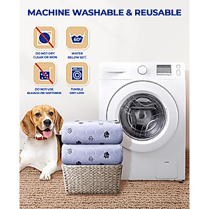 Fostanfly Washable Pee Pads for Dogs, 2 Pack 28''*34'' Large Ultra-Absorbent and Leak-Proof Reusable Potty Training Pads Puppy Pads Dog Pee Pads for Dogs and Cats of Add 8 Lanyards