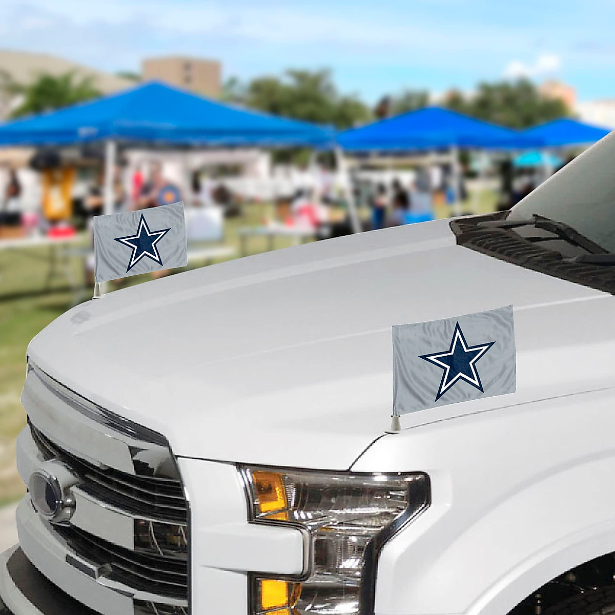 FANMATS 61864 Dallas Cowboys Ambassador Car Flags - 2 Pack Mini Auto Flags, 4in X 6in, Perfect for Hood or Trunk