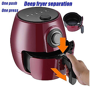 Multifunction Oil Free Air Fryer Oil Free French Fries 1350W Air Fryer Oven 5 Control Panel Menus 30 Minute Timer Fully Adjustable Temperature Control Red Every Family