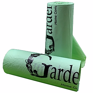 Compostable Trash Bags for Kitchen Compost Bin - Fits 1, 1.2, 1.3, 1.5 Gallon Biodegradable Compost Bags for Kitchen Pail liners- Package of 2-50 bags per Roll fits Gardenatomy, Goldsol and Other Bins